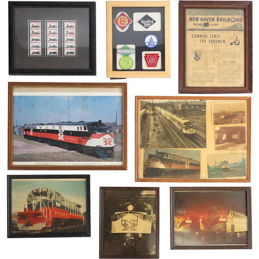 [8] Eight Assorted TRAIN Prints and Framed RAILROAD Collectables. (#0066) on Jan 03, 2023 ...