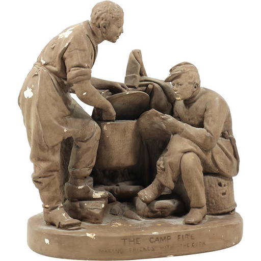 19th C Civil War Grouping The Camp Fire - Friends with the Cook Plaster ...