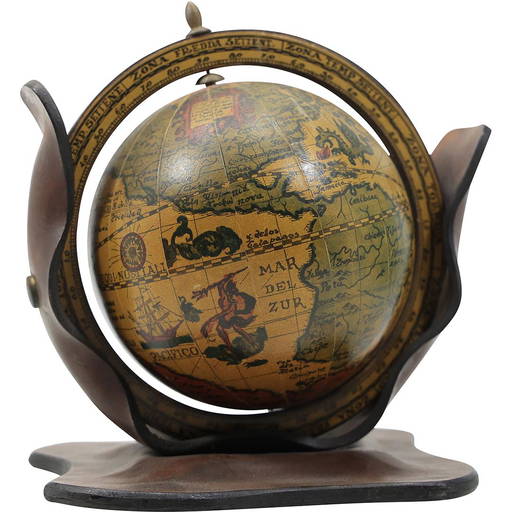Decorative Table Top World Globe On Axis Base