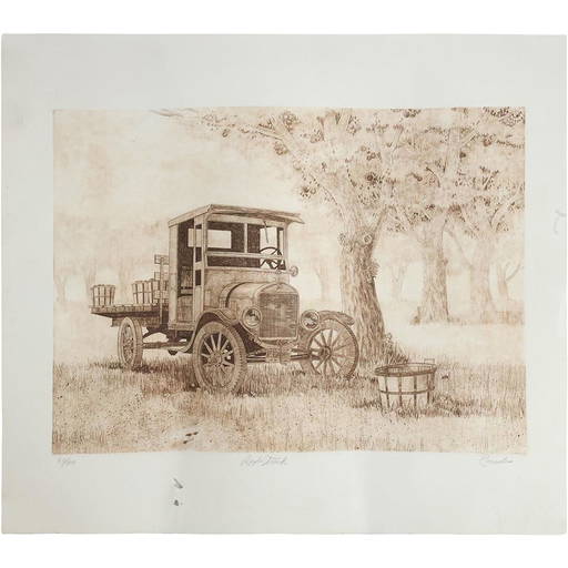 Coombs Lithograph Model T Ford "Apple Truck" #80/400. Pencil Signed ...