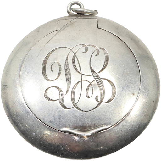 Marked Sterling Silver With Hallmarks Pill Or Coin Case 1 3/4 In. Dia.