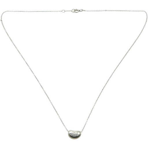 Tiffany & Co Elsa Peretti .925 Sterling Silver Bean Pendant Necklace On Tiffany & Co Peretti Chain