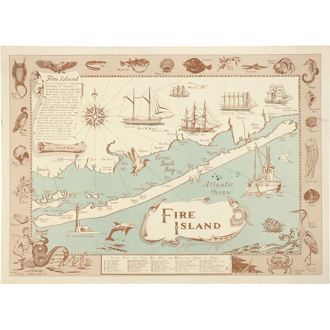 Vintage Map: Fire Island
