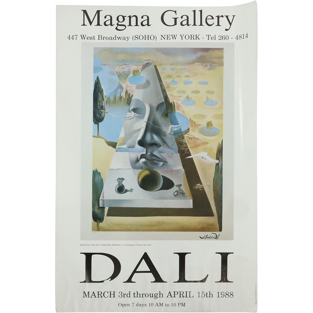 Salvador Dali Exhibition Poster 1988 Magna Gallery. Vintage