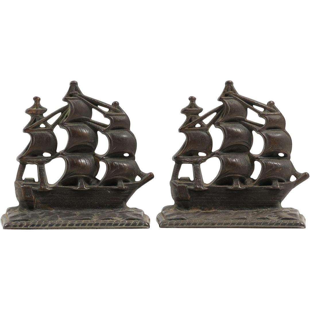 Circa 1920 Cast Iron Sail Ship Bookends - Apr 10, 2023 | Donny Malone ...