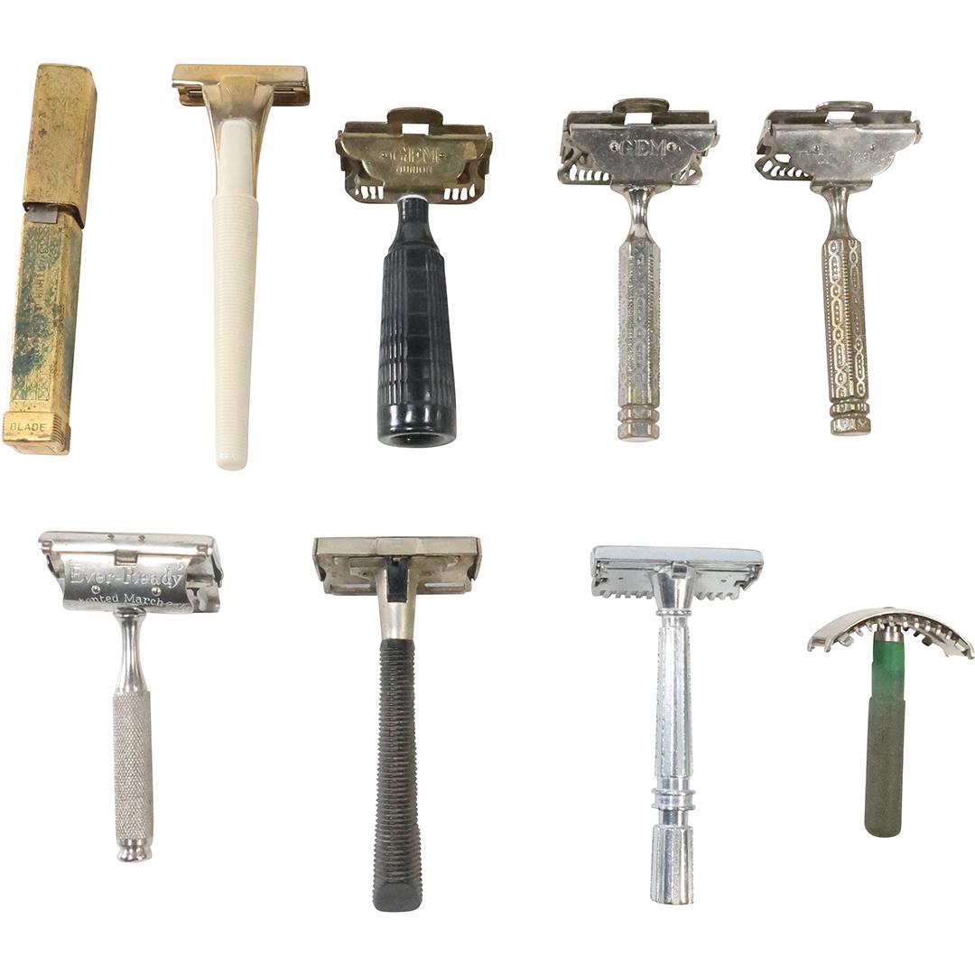 [9] Assorted Vintage Shaving Razors Each Different