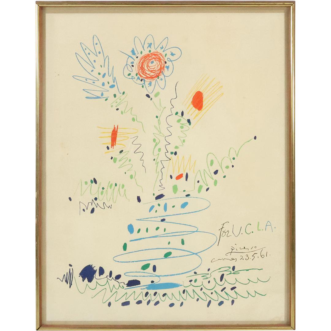Pablo Picasso Fleurs (for U.c.l.a.). Color Lithograph, 1961 Poster ...