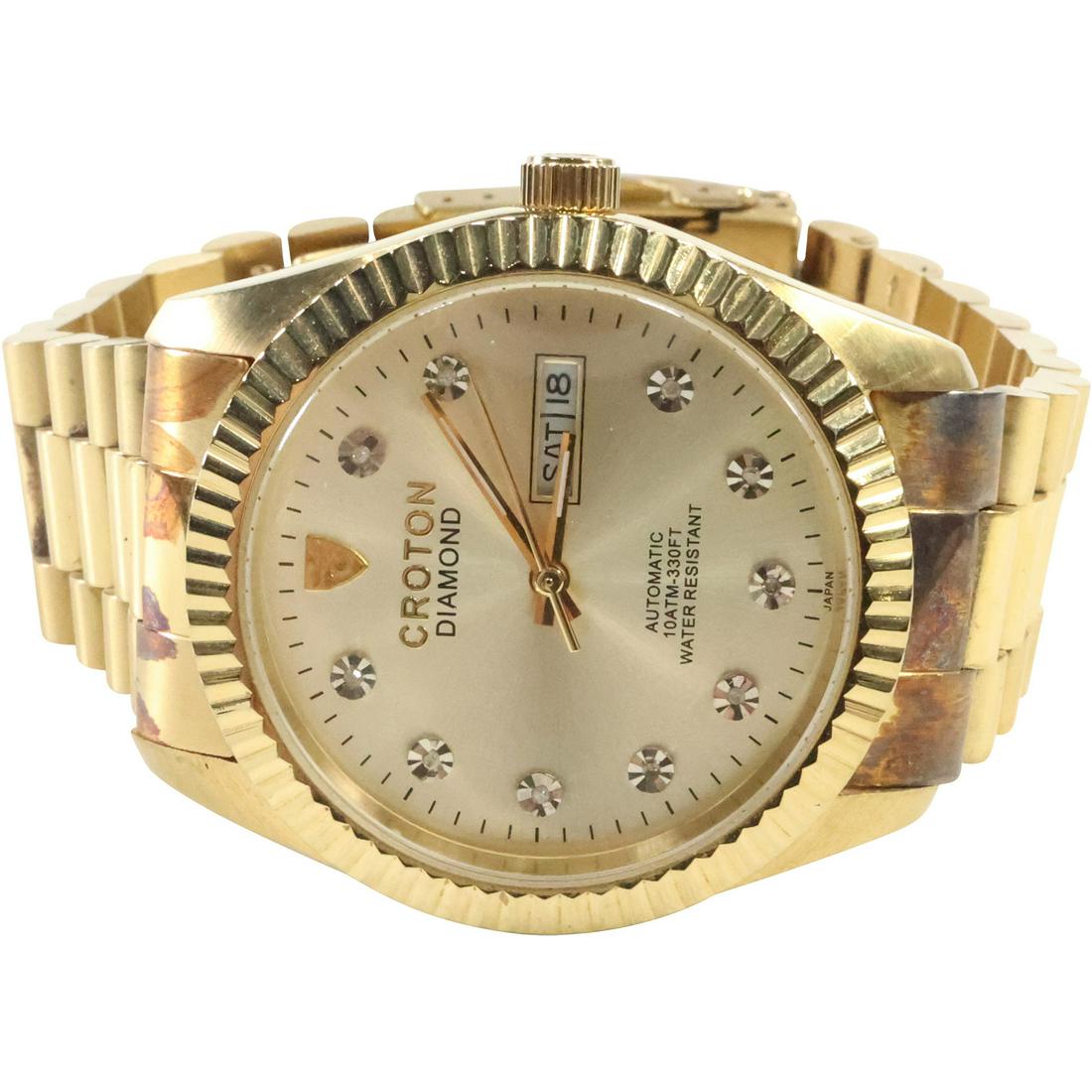 Croton Diamond Automatic Wristwatch 10 Atm -330ft. Water Resistant 455 ...