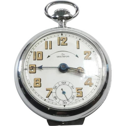 Unichron Alarm Pocket Watch Swiss Alarm 2 3/4 In. X 2 In.