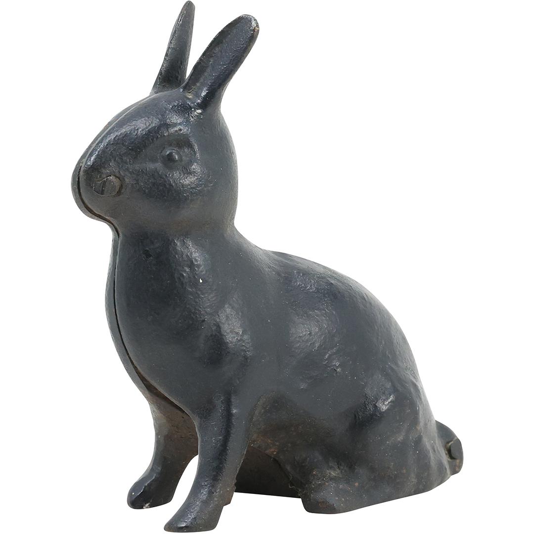 Vintage Cast Iron Rabbit Figure Doorstop - Original Black Paint 7 ...
