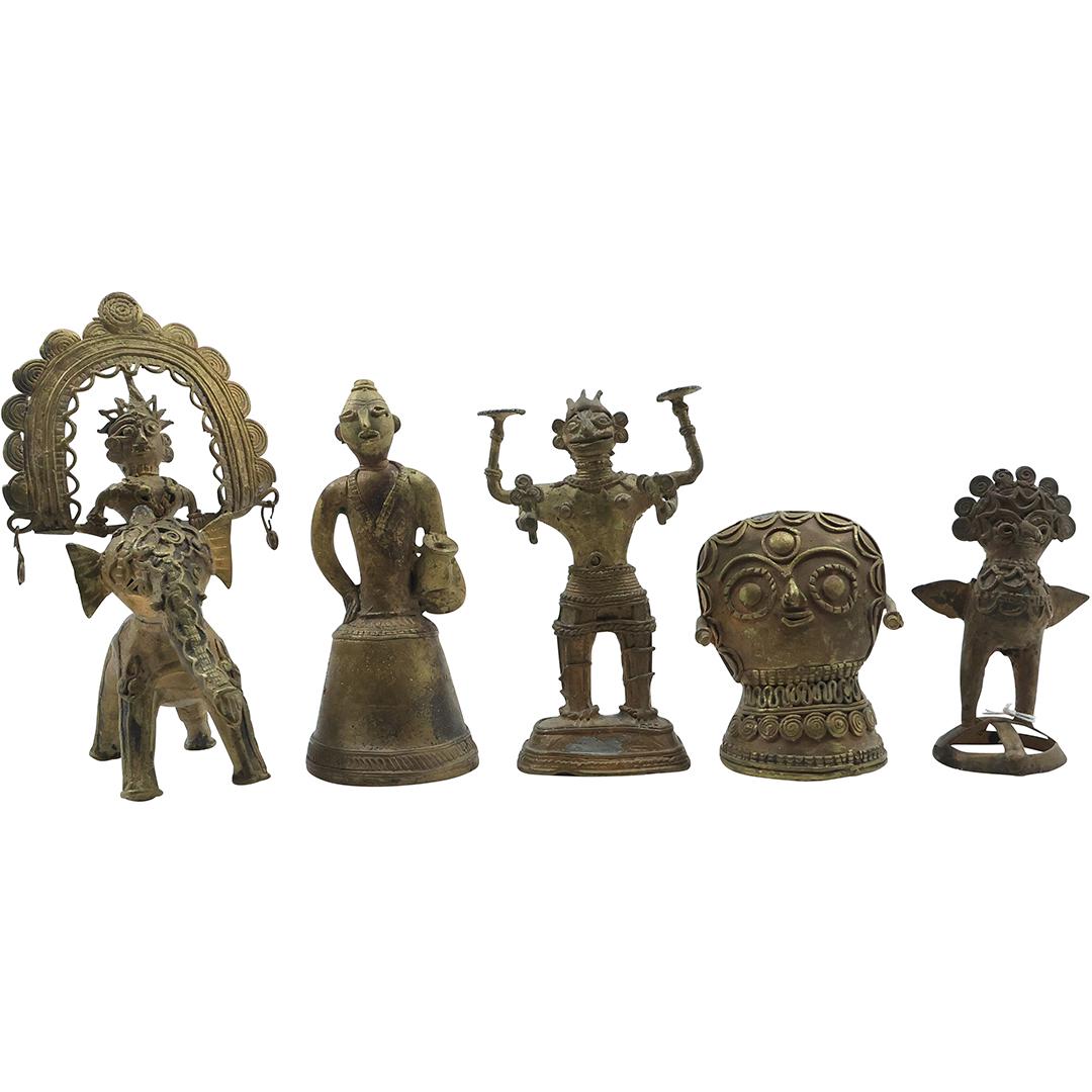 [5] Assorted Bronze Peruvian Figures In Original Patina 4.5 In. To 7.5 ...