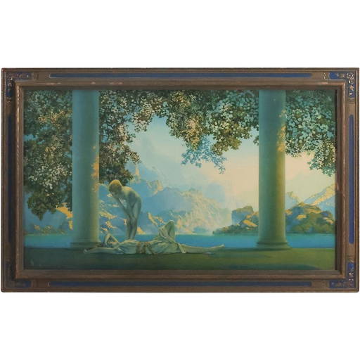 Maxfield Parish, Original Color Print "daybreak" In Original Frame