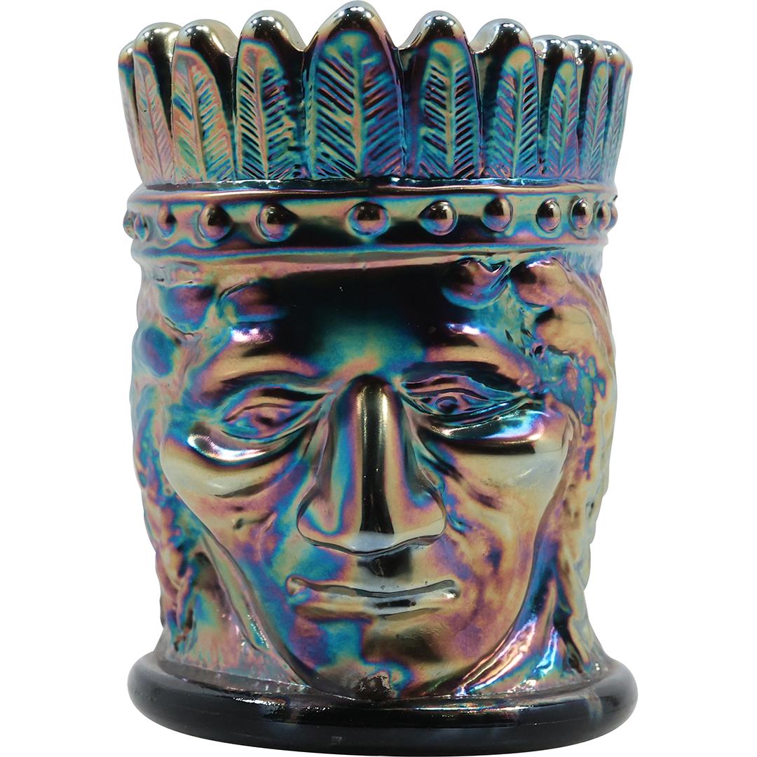 Purple Carnival Glass Indian Head Figurative Toothpick Holder Auction