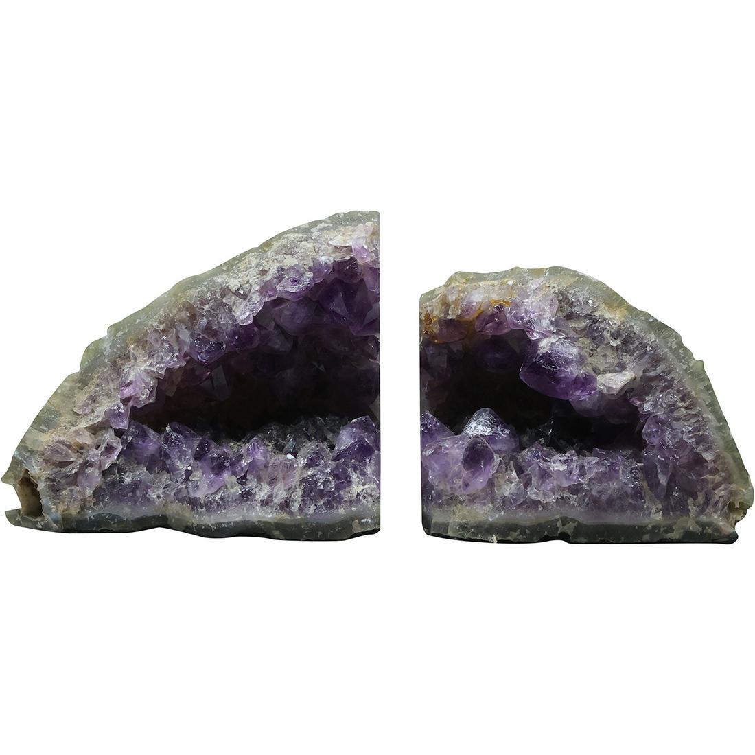 Amethyst Geode Cluster Bookends 4 Inches Auction