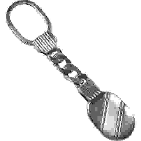 .925 Sterling Silver And 750 [18k Gold] Key Chain Fob 4 1/4 In. X 7/8 ...