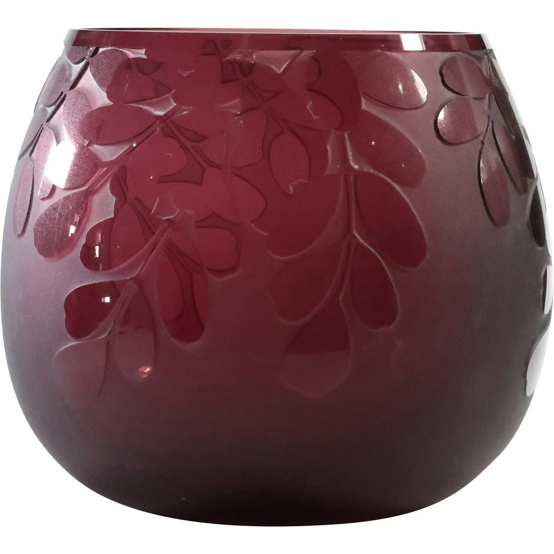 Ken Benson Purple Amethyst Olive Branch Cameo Art Glass Vase 725 Inches Height Signed Auction