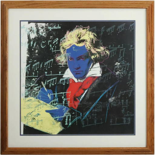 Andy Warhol "beethoven" Colored Lithography Print Framed
