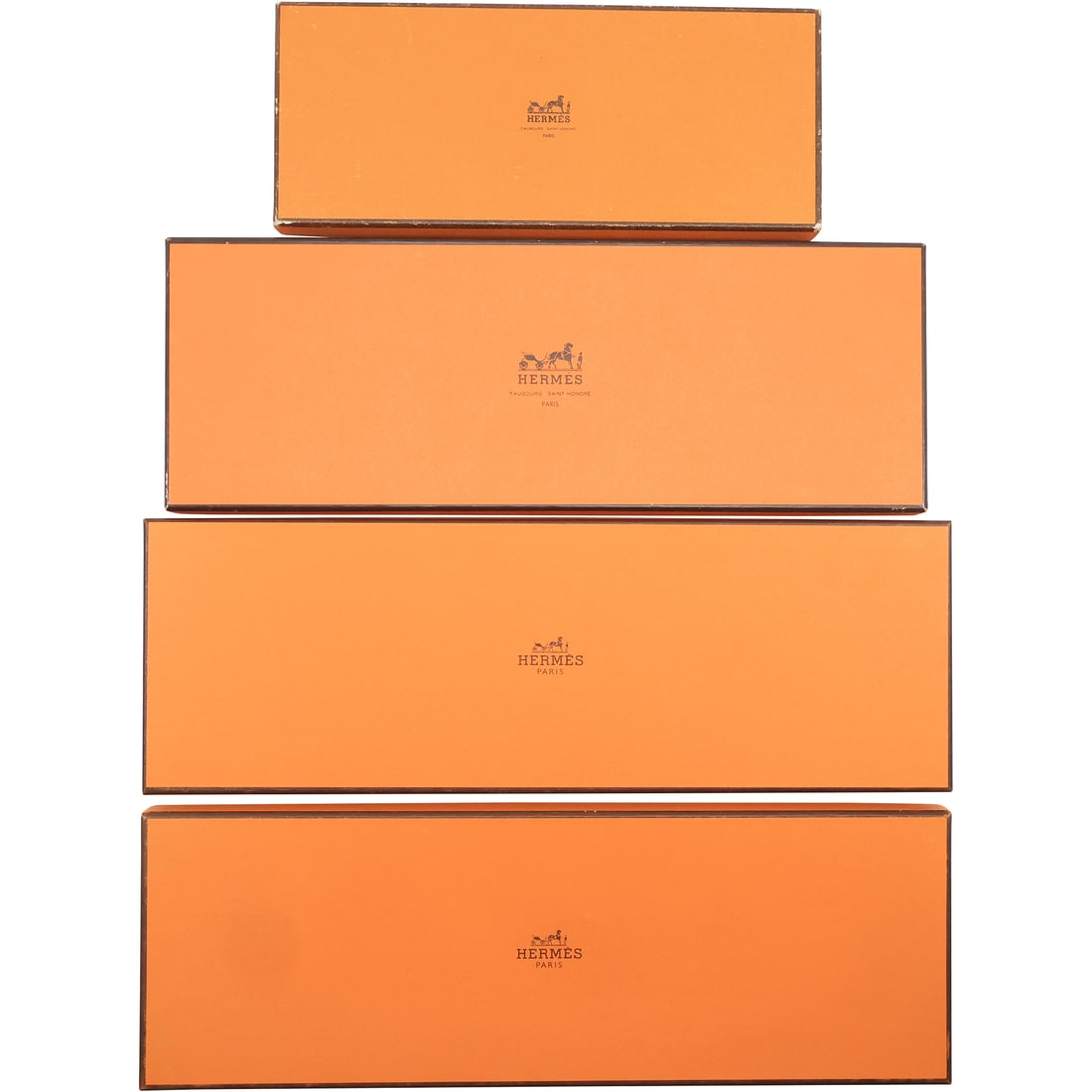 [4] Assorted Hermes Orange Cardboard Boxes [empty], 10 In., 14 In. And ...