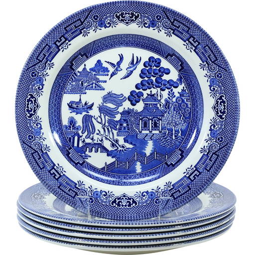 [6] Churchill England Willow Blue And White Dinner Plates 10.25 In ...