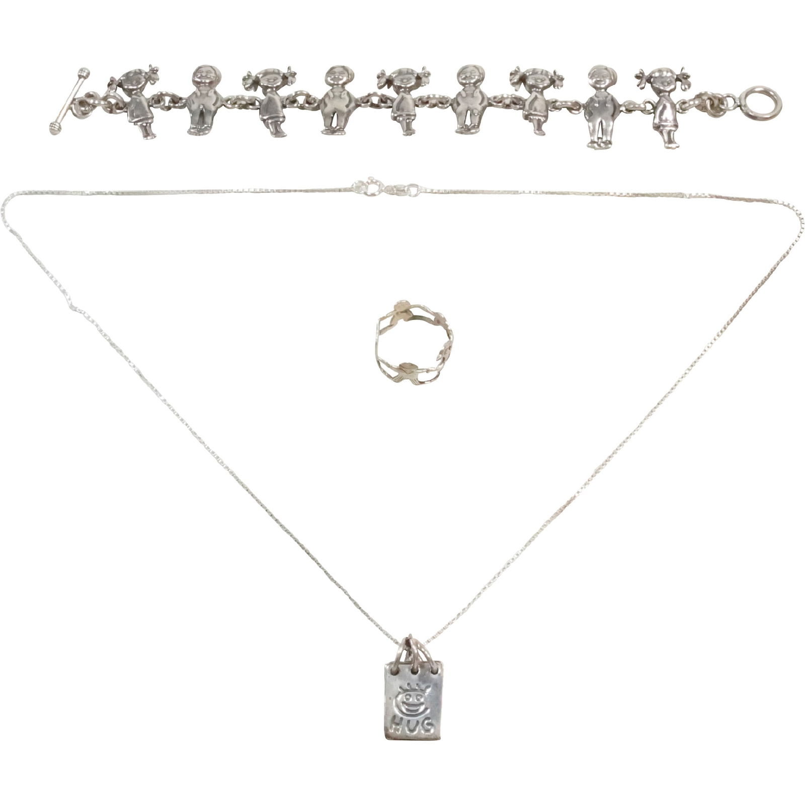 [3] Assorted .925 Sterling Silver Boy & Girl Bracelet, .925 Fas Boy ...