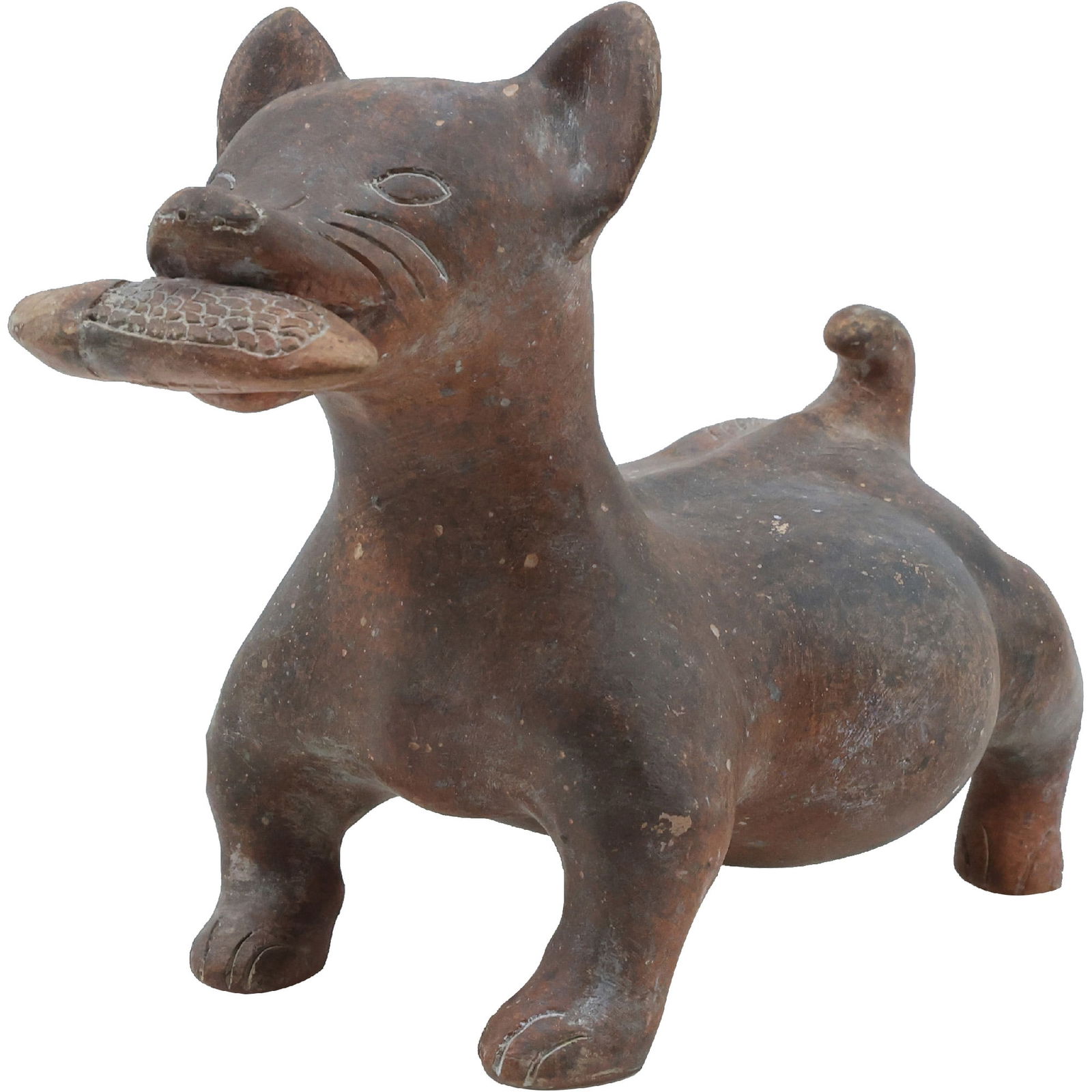 Pre Columbian Redware Pottery Colima Dog Figure Statue 10.5 In. Length