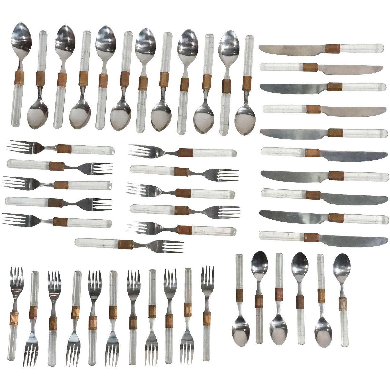Lucite Handles Flatware Set By Msc Designer, Stainless Taiwan - With ...