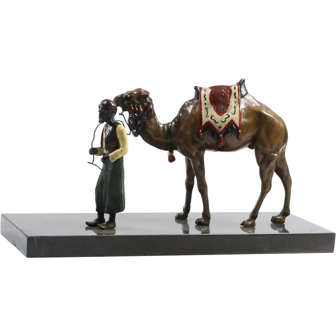 Vienna Bronze Arab Figure With Camel Mounted On A Base 12 Inches Length ...