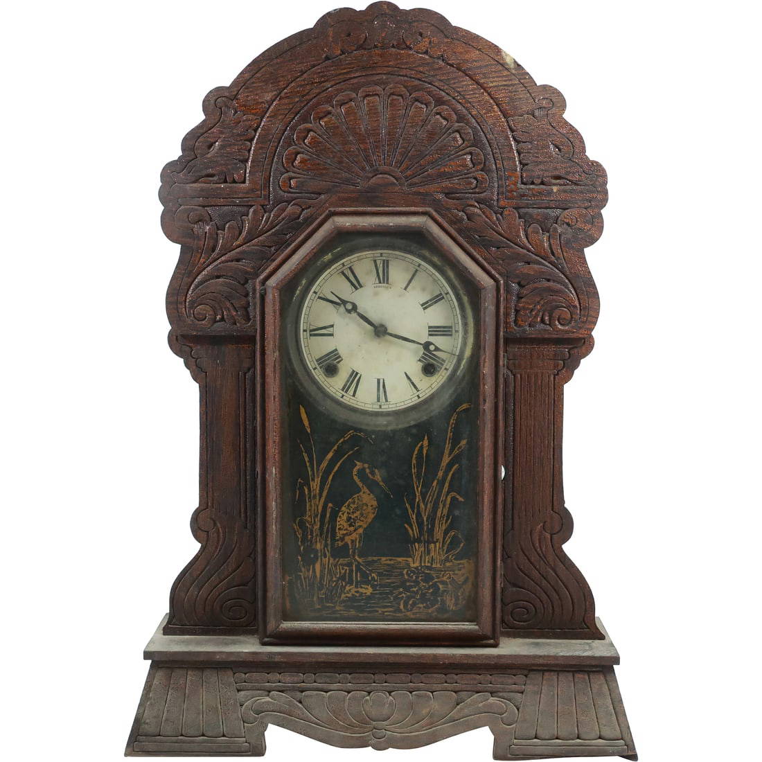 Antique Sessions Usa Victorian Fancy Oak Gingerbread Mantle Clock 24 ...