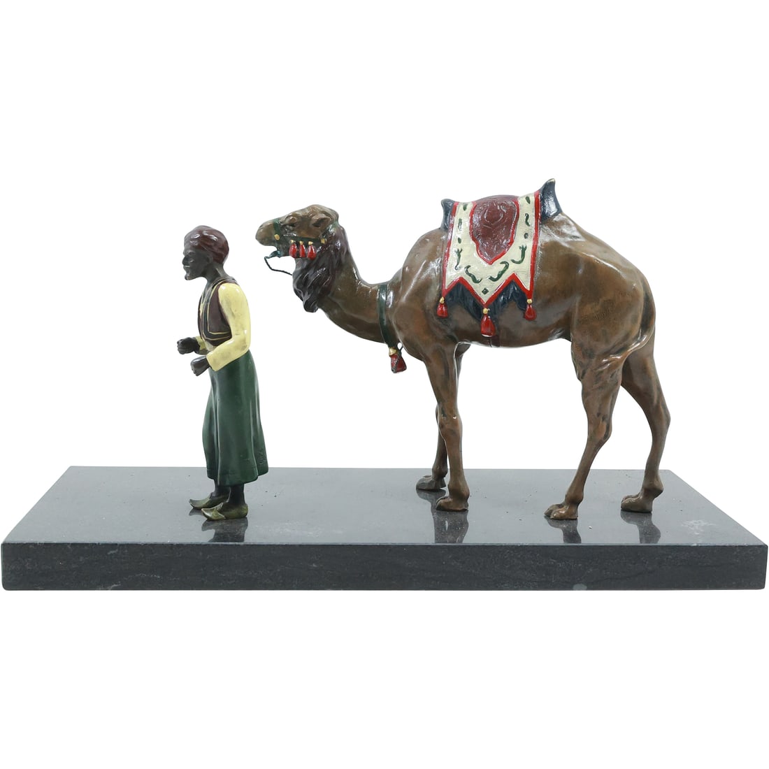 Vienna Bronze Arab Figure With Camel Mounted On A Base 12 Inches Length ...