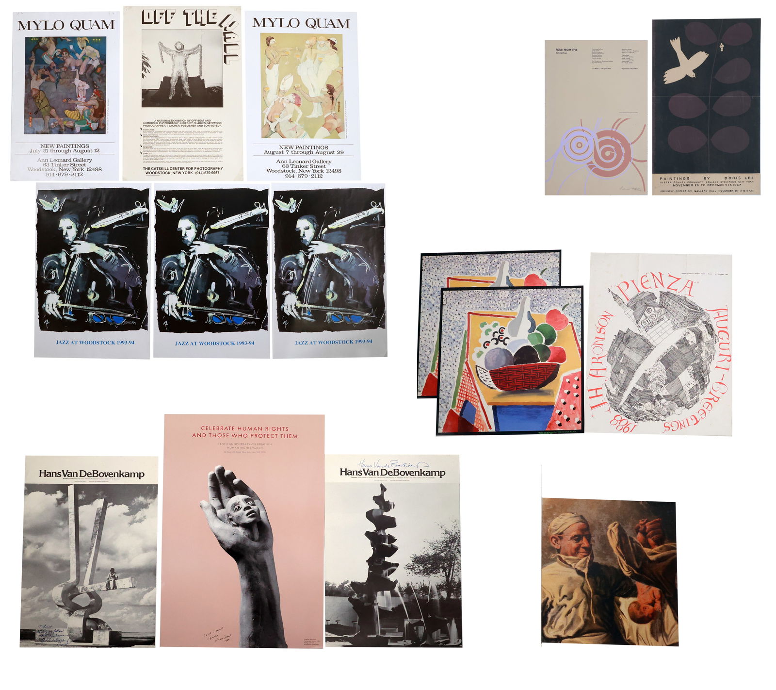 Woodstock Gallery Exhibition Posters(9) +6 Modern Art Auction