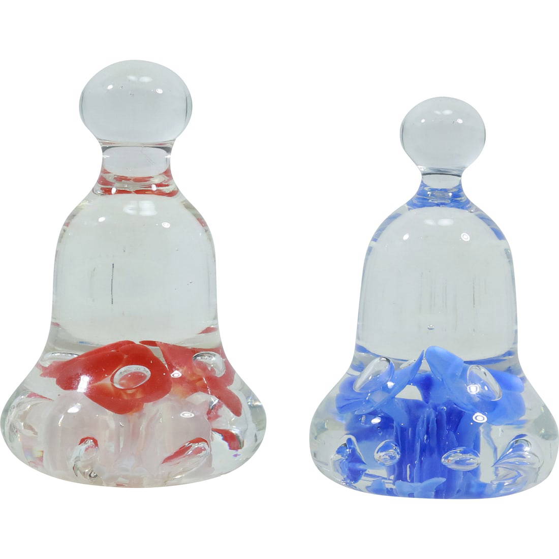 [2] Signed St. Clair Art Glass Bell Figurative Paperweights 4.25 In ...