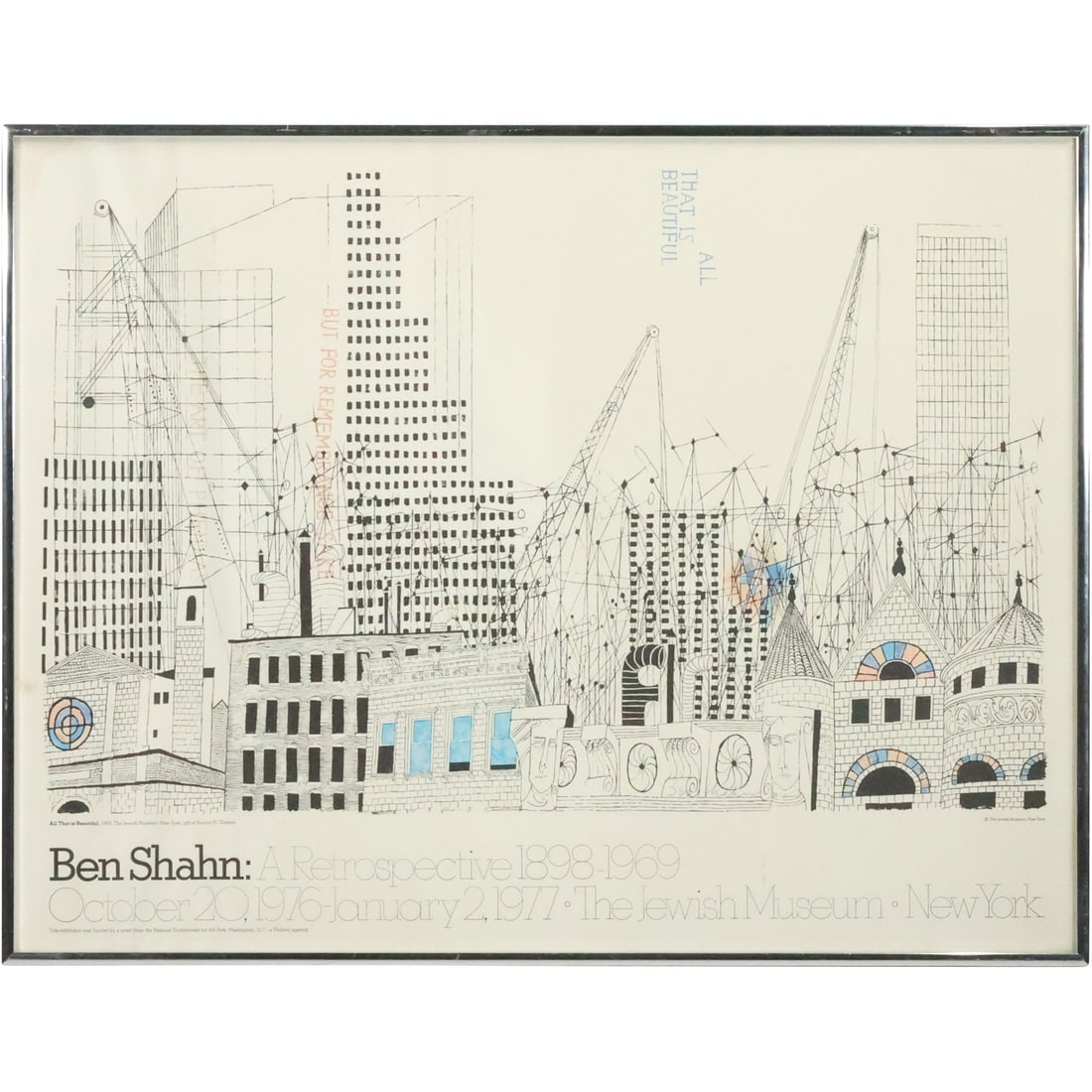 Ben Shahn Exhibition Poster The Jewish Museum, New York, Framed Auction