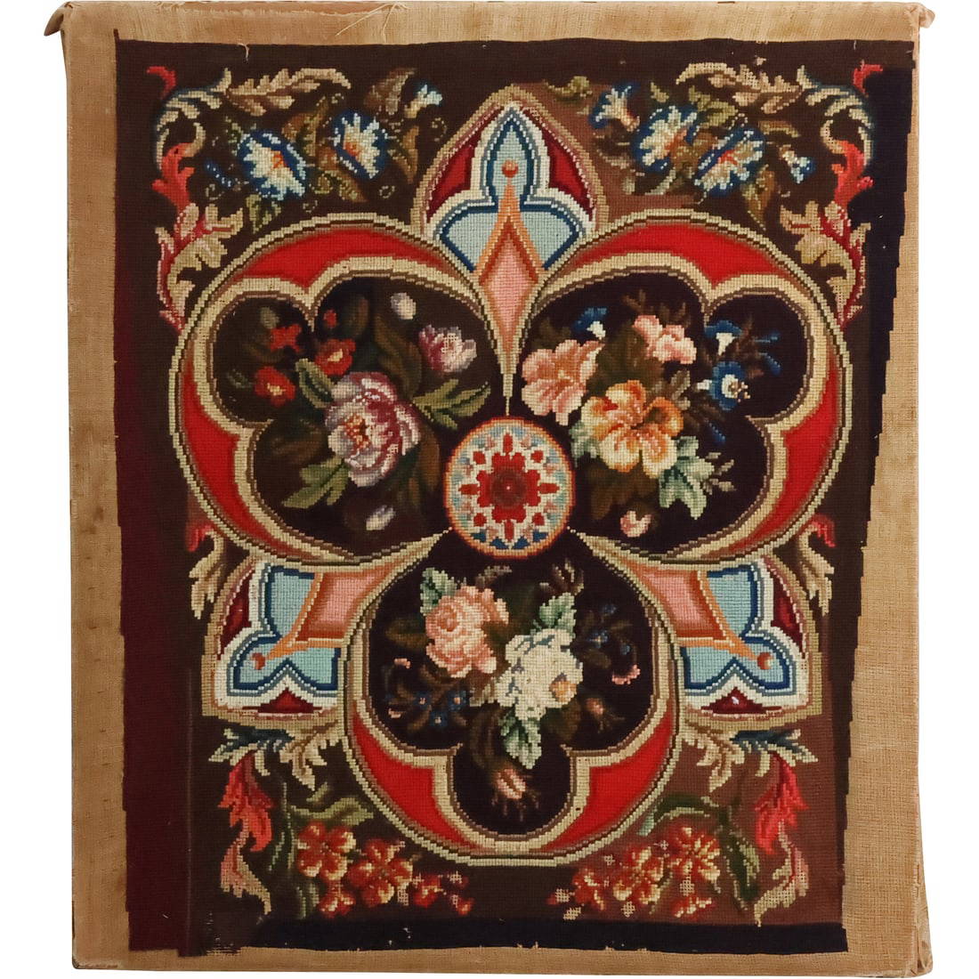 19th-century Trefoil Peti Point Needlepoint Victorian Gothic Revival ...