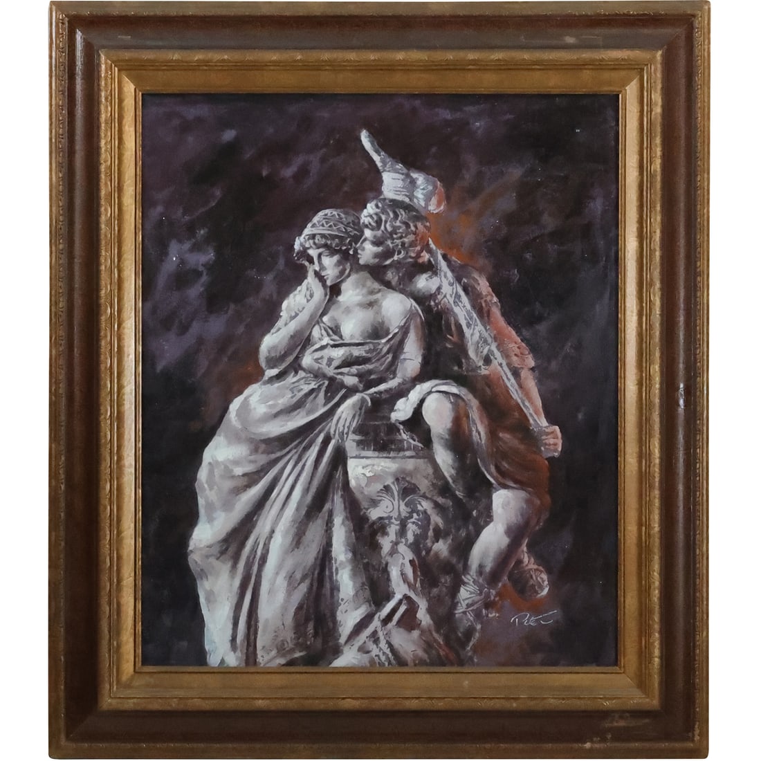 Signed Pite, 20th C. Oil On Canvas Painting Arria And Paetus Roman ...