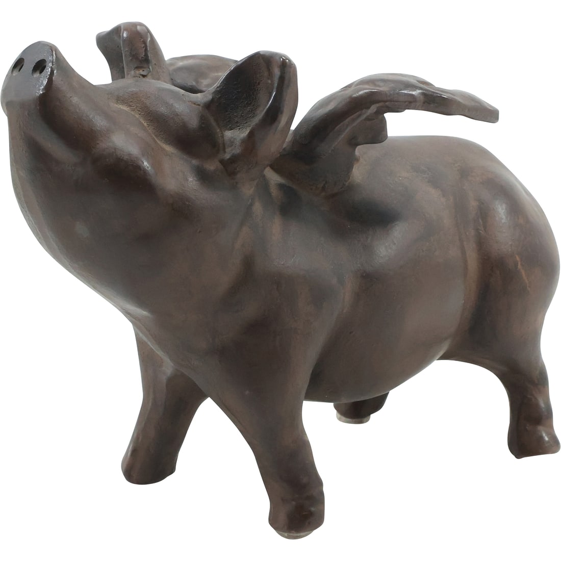 Novelty Cast Iron Winged Flying Pig Figure 8.25 In. Height X 12 In ...