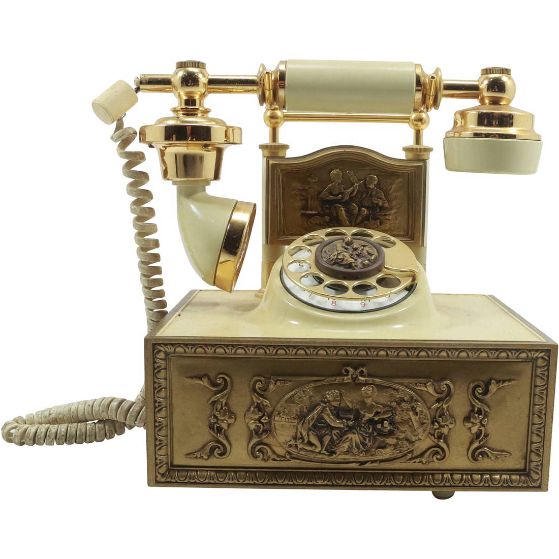 Fancy French Rotary Dial Telphone Gold Accents Auction