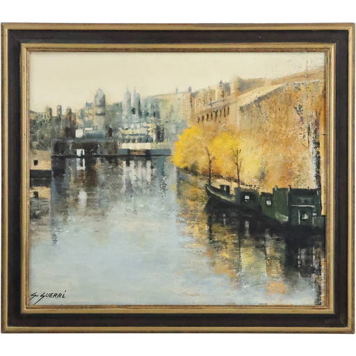 Juan Gimeno Guerri, Spain, Oil On Canvas Painting, Venetian Canal Scene ...