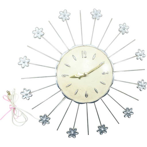 Mid Century Retro Sputnik Wall Clock Robertshaw 1960s Era 20 Inches ...