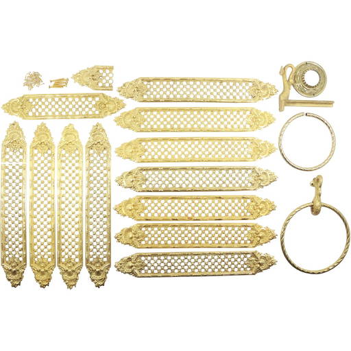 17 Pieces Dore Brass Decorative Mounts And Elements