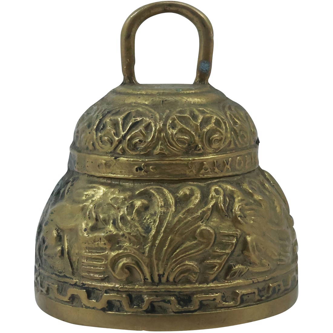 Heavy Cast Bronze Monastery Bell Fancy All Over Pattern 5.75 In. X 4.75 ...