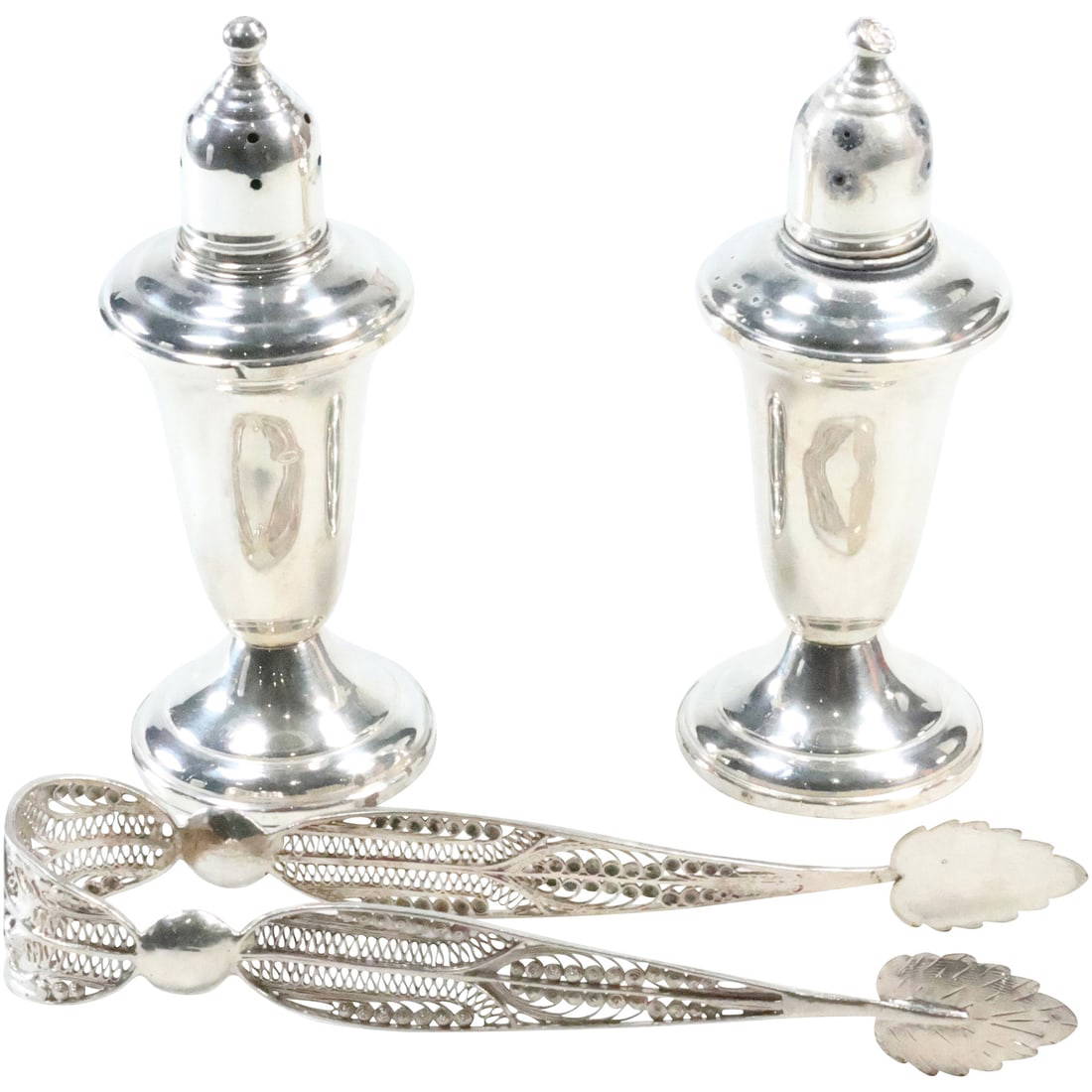 Sterling Silver Filigree Tongs With Leaf Ends And Empire Sterling ...
