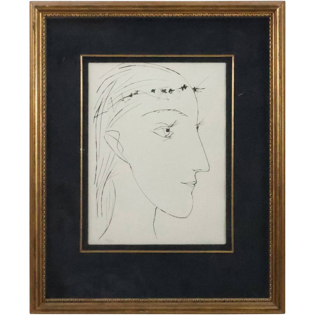 Pablo Picasso, Profile Of A Young Woman Crowned With Flowers, Numbered ...