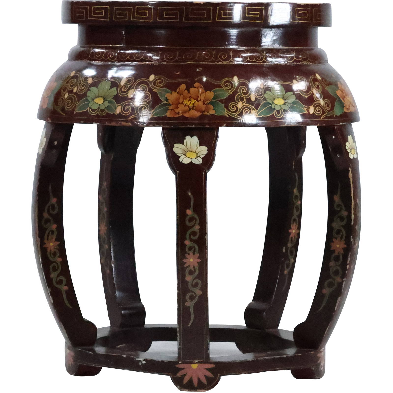 Chinese Lacquered Taboret Stand With Bird On Branch 18.5 In. Height X ...
