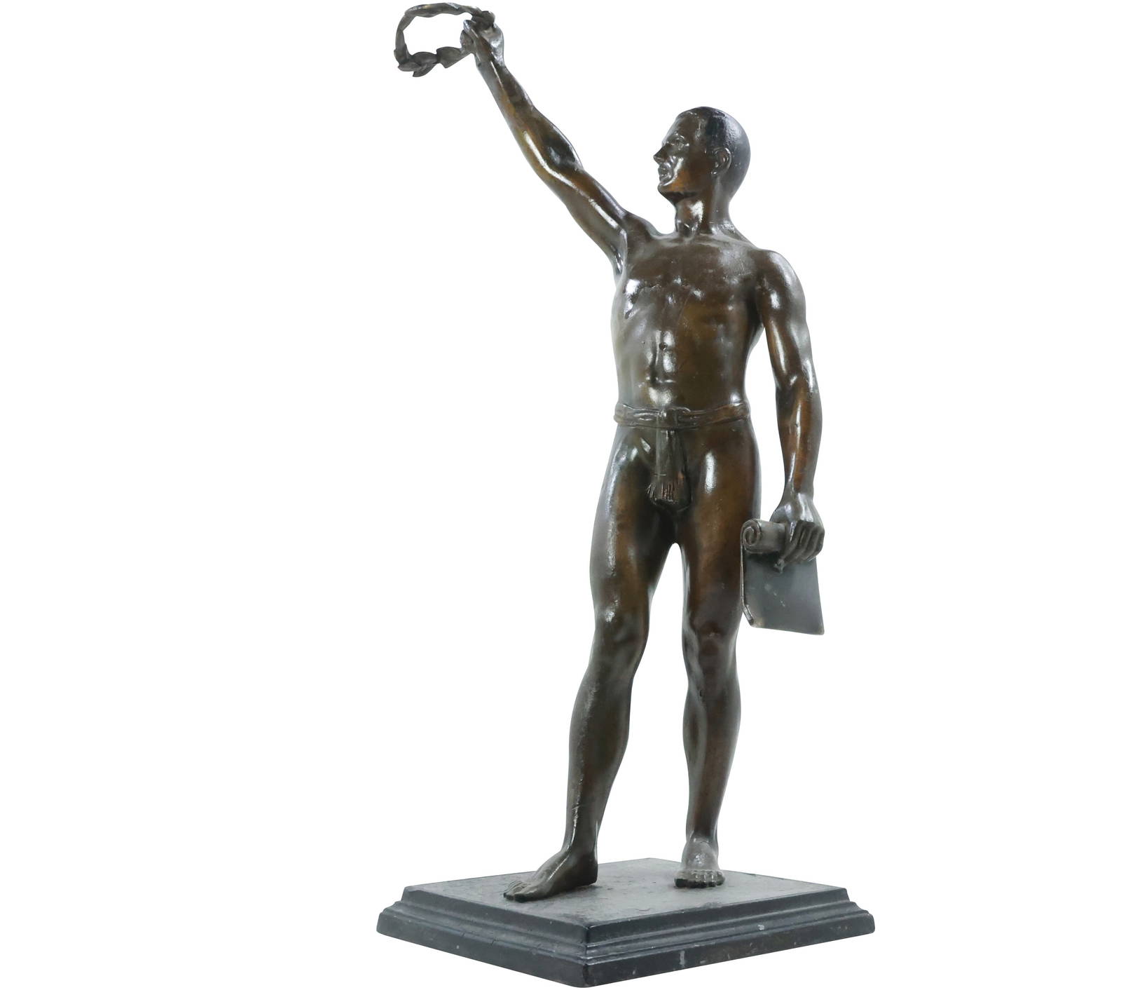 Art Deco Cast Metal Statue Of An Olympian Man 16.25 In. Height Auction