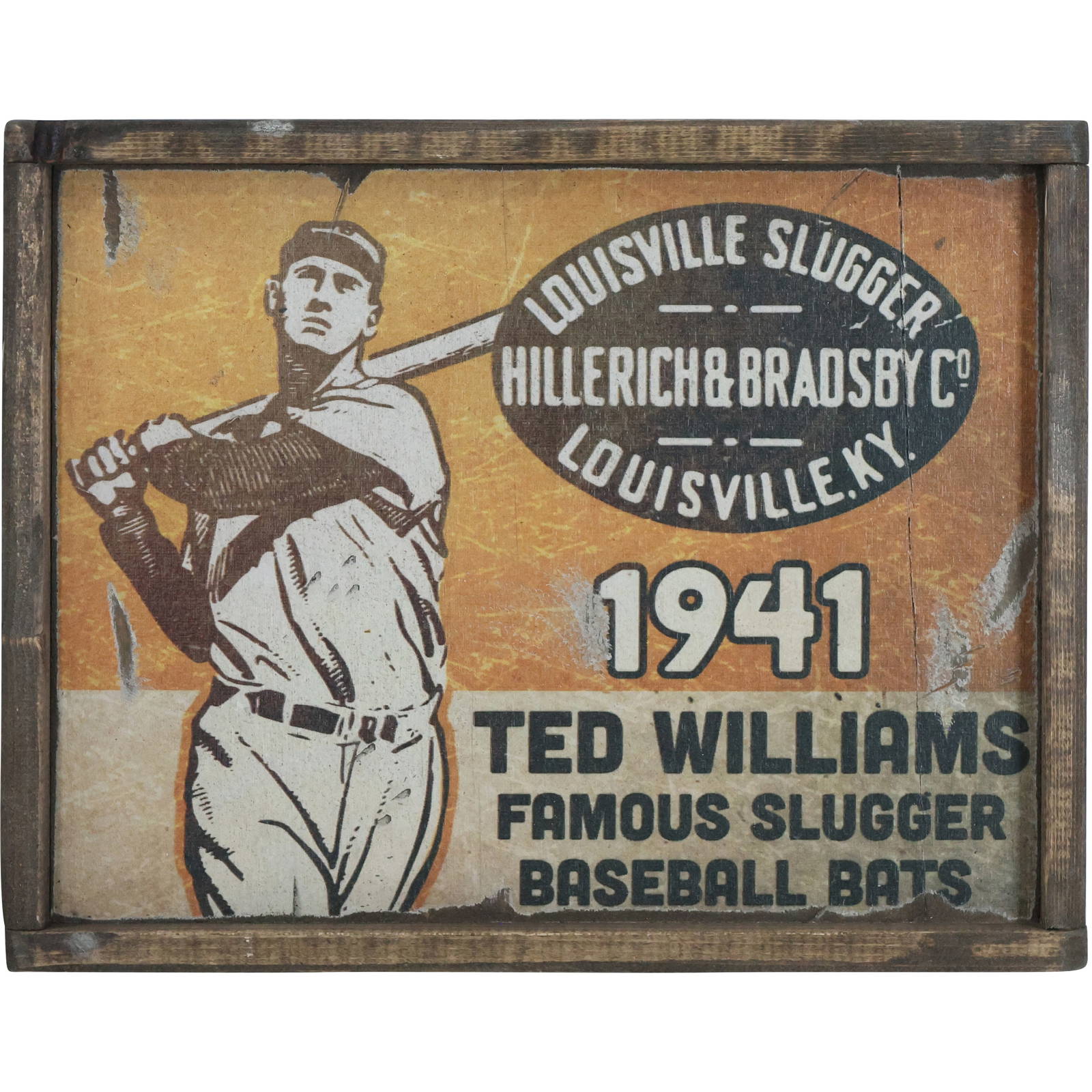 Novelty Wood Print Sign: 1941 Louisville Slugger Baseball Bats ...