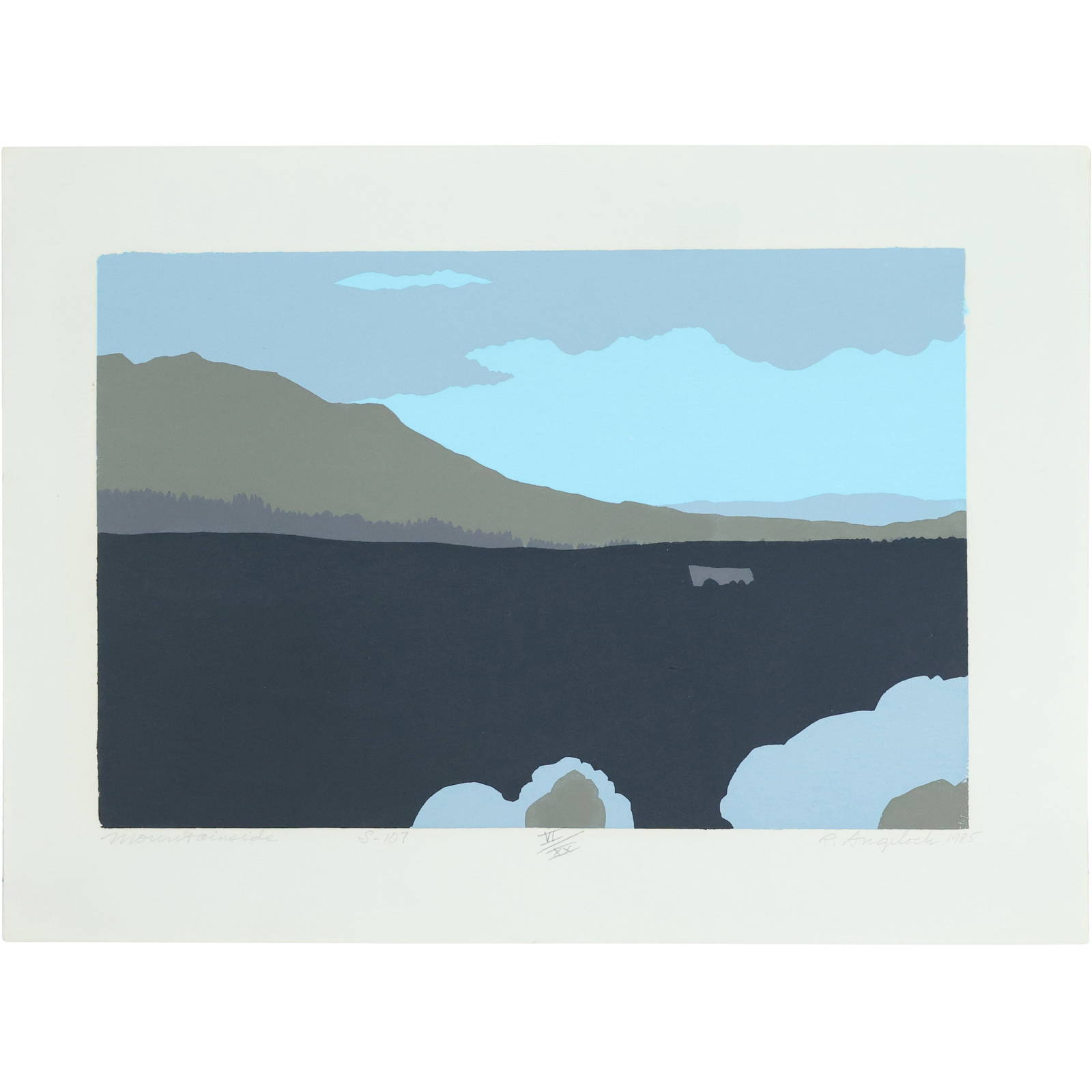 Robert Angeloch 1985 6/20 Signed Print "mountainside" Listed Woodstock Artist Auction