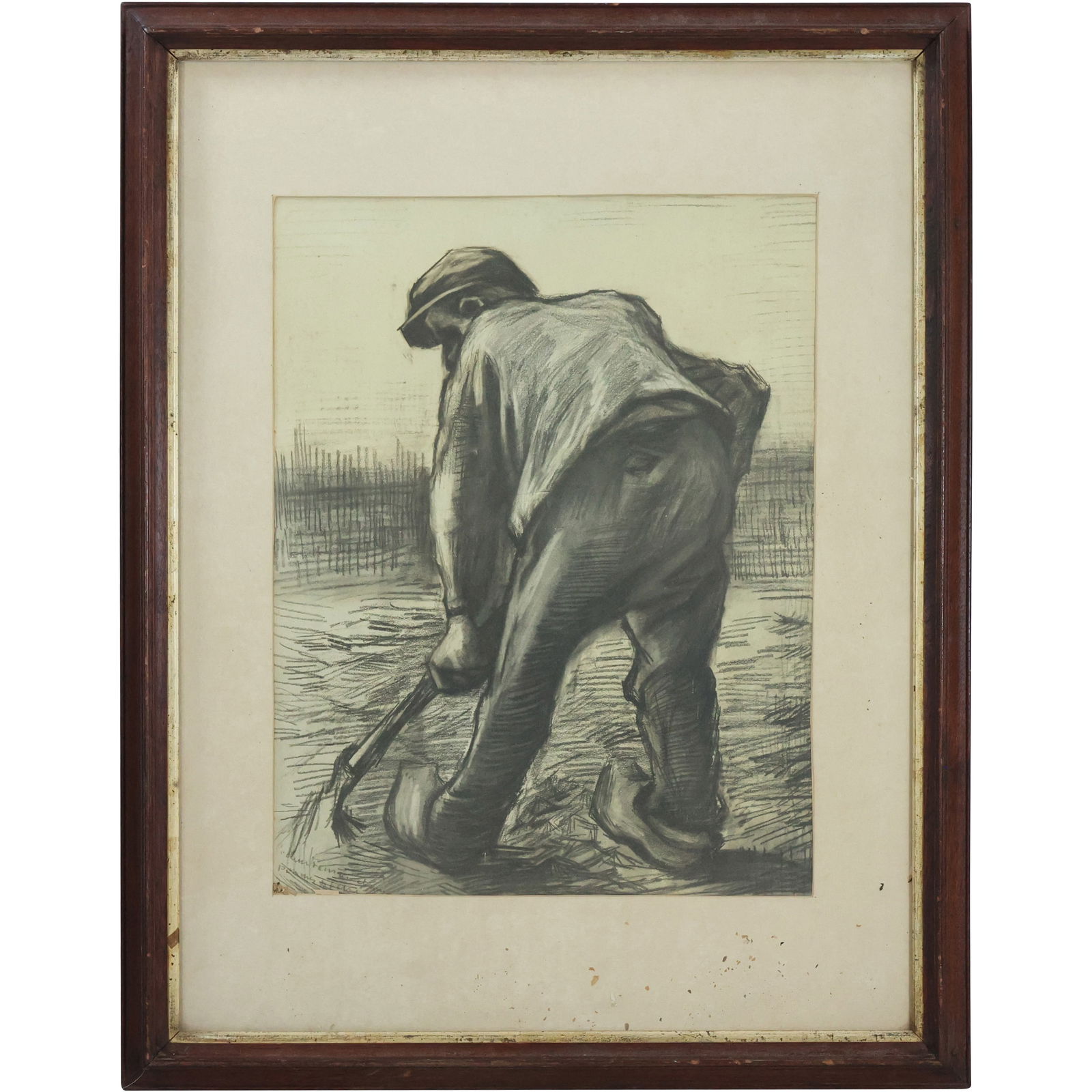 Vintage Vincent Van Gogh Lithograph Print "digger In A Potato Field ...