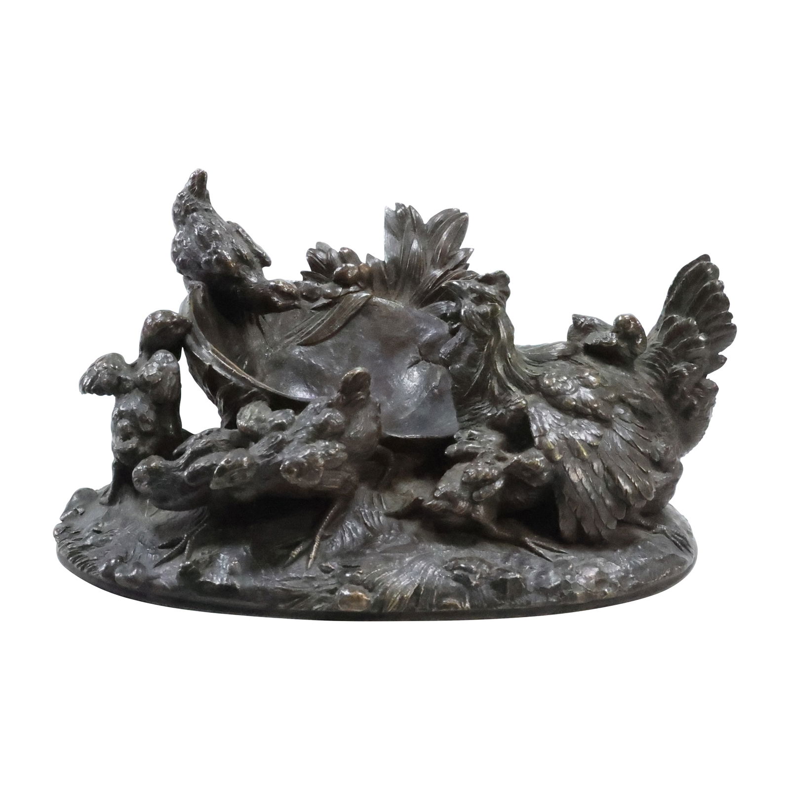 Fine Quality 19th C. Bronze Grouping Of Chicks Surrounding A Shell ...