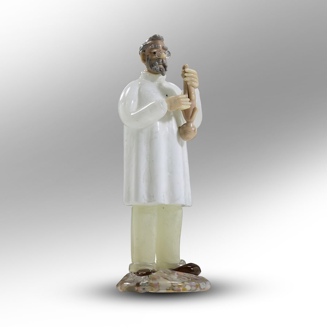 Baby Doctor Hand Blown Glass Sculpture, Male Portrait Figurine, Medical ...