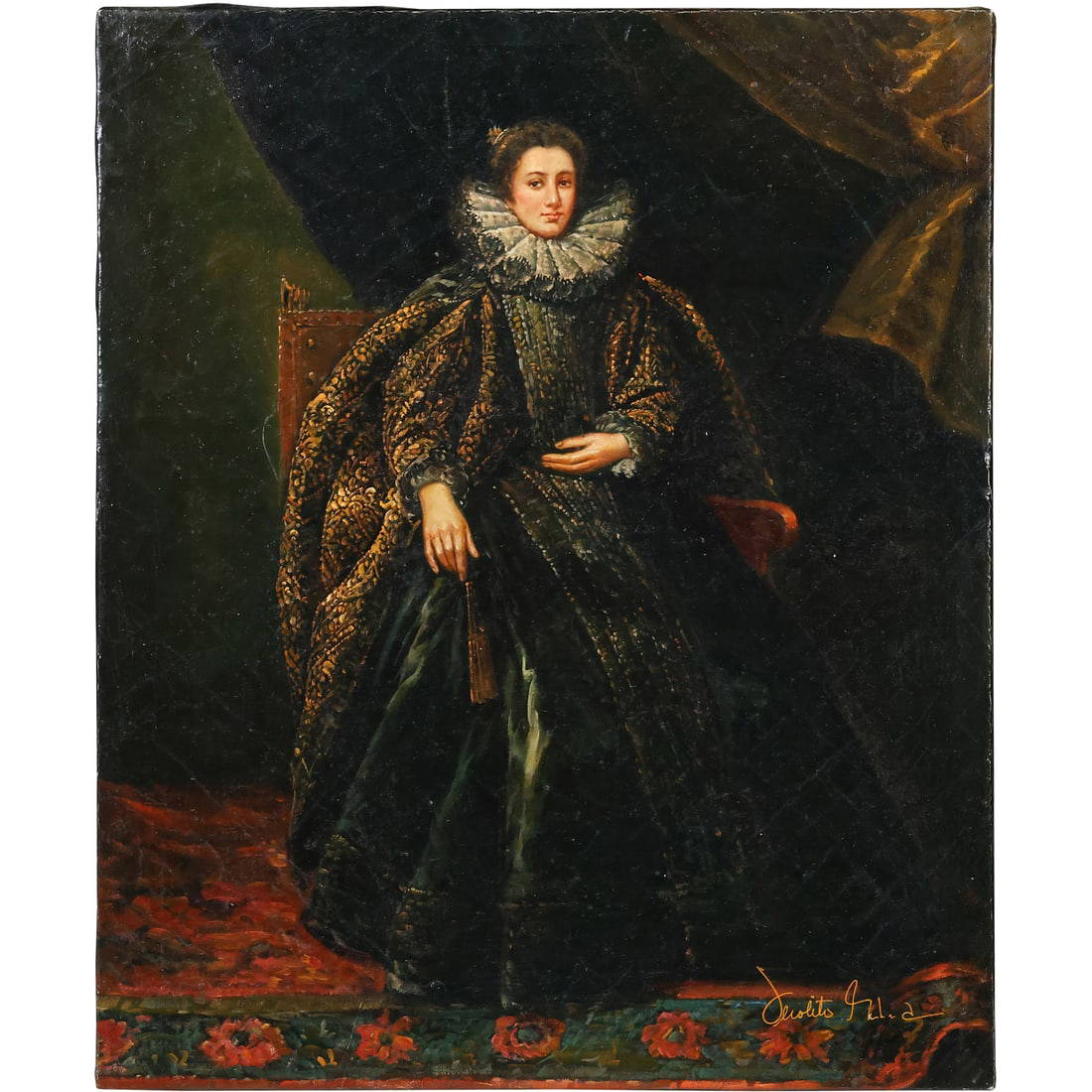 After Sir Anthony Van Dyck, 20th C. Oil On Canvas Painting "marchesa ...